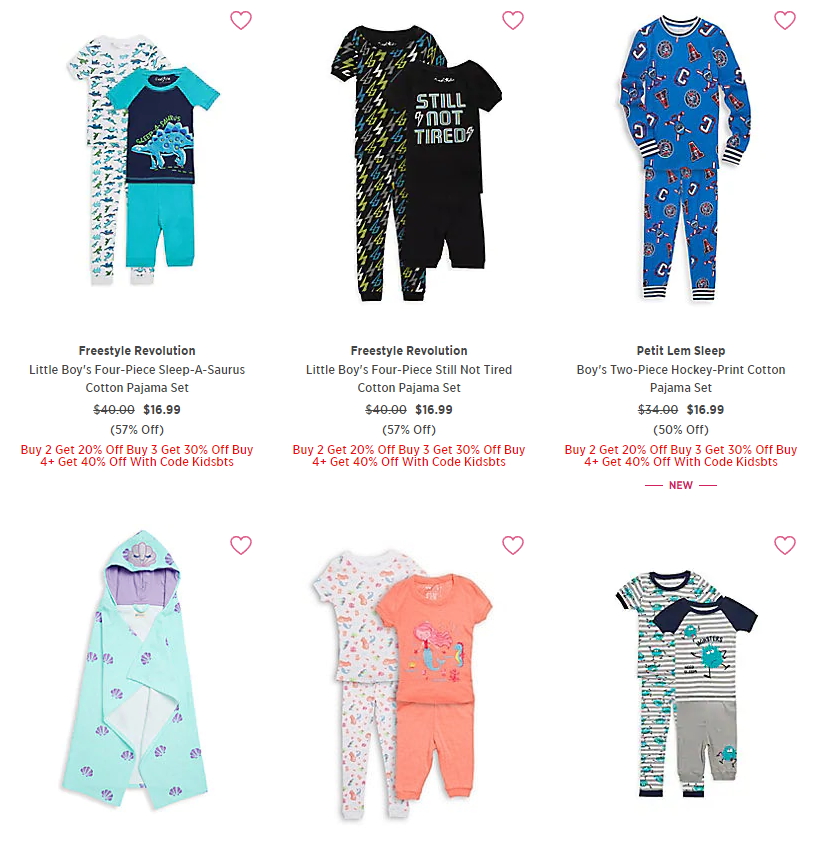 Petit Lem And Freestyle Revolution Kid's Pajama Sets From Just $8.99 ...