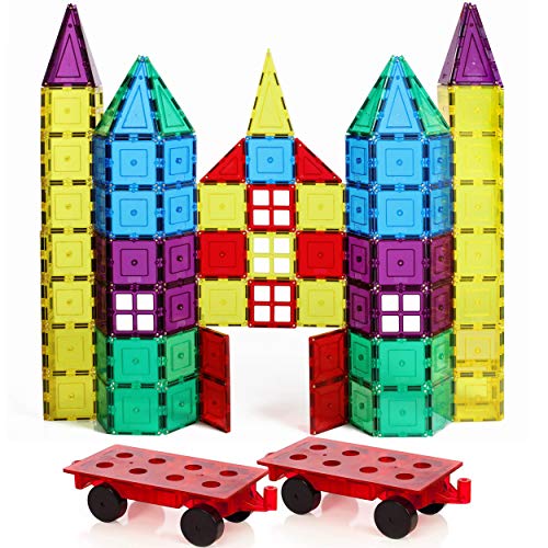 120-Piece Magnetic Stick N Stack Building Set With 2 Wheel Bases For ...