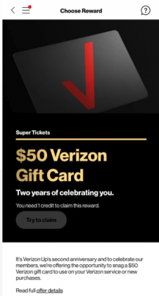 Verizon Up Rewards Members: Check Your Account For A Free $50 Verizon ...