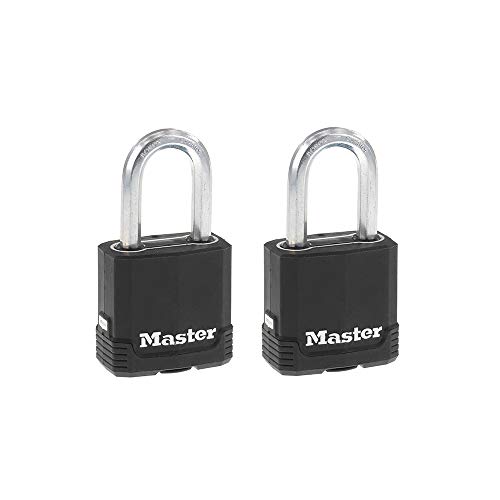 Set Of 2 Master Lock Magnum Heavy Duty Outdoor Padlocks Keyed-Alike For ...