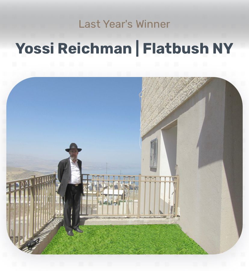 Raffle Deadline Tonight, Last Year's Winner Was Yossi Reichman, You Can ...