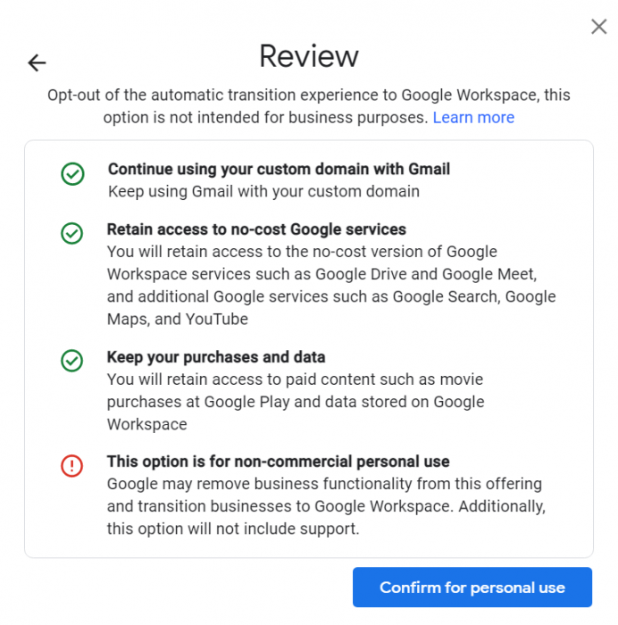 [Personal Accounts Can Opt-Out To Continue Using Legacy G Suite ...