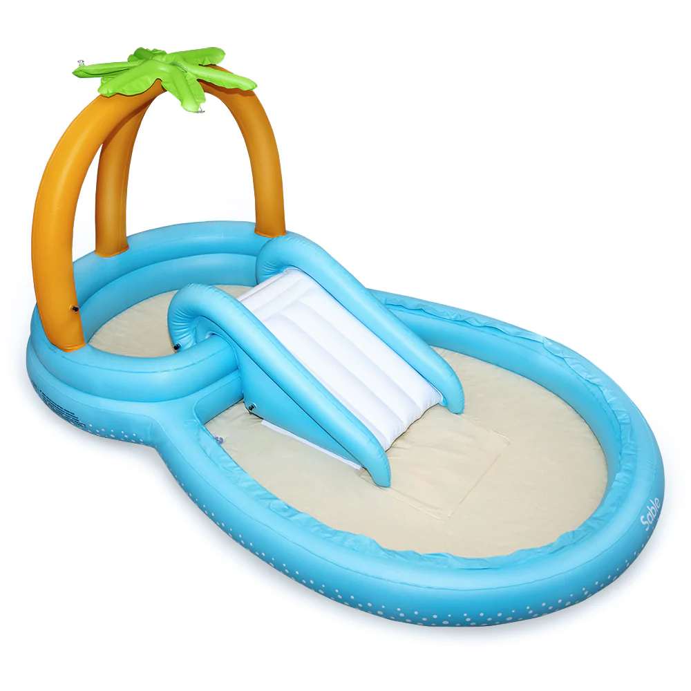 Sable Inflatable Play Center Wading Pool With Slide For $39 Shipped ...