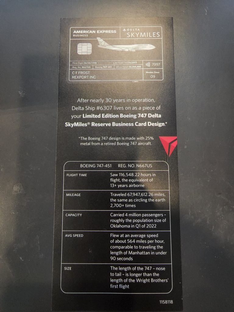 [One Day Left To Get A Card Made From A 747!] The AMEX Boeing 747 ...