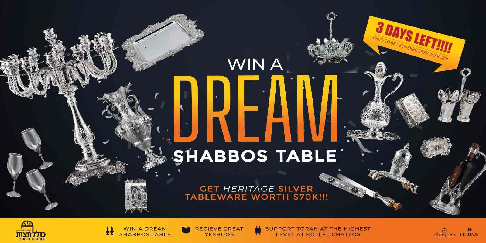 Only 3 Days Left! Win A Dream Shabbos Table With $70,000 Of Stunning ...
