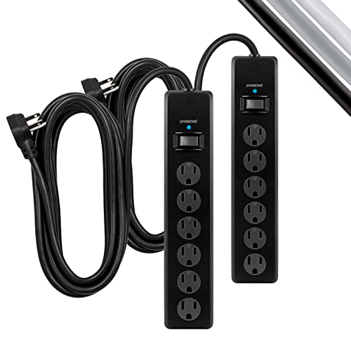 2 Pack Of GE 6-Outlet Surge Protector With 15' Extension Cord For $17. ...