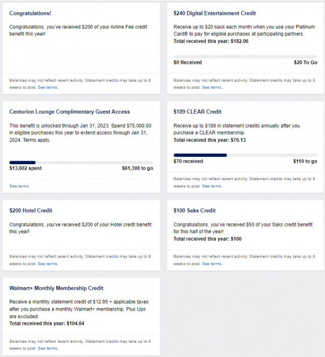 [Final Week!] Check The Updated AMEX Platinum Benefits Tracker To Make ...