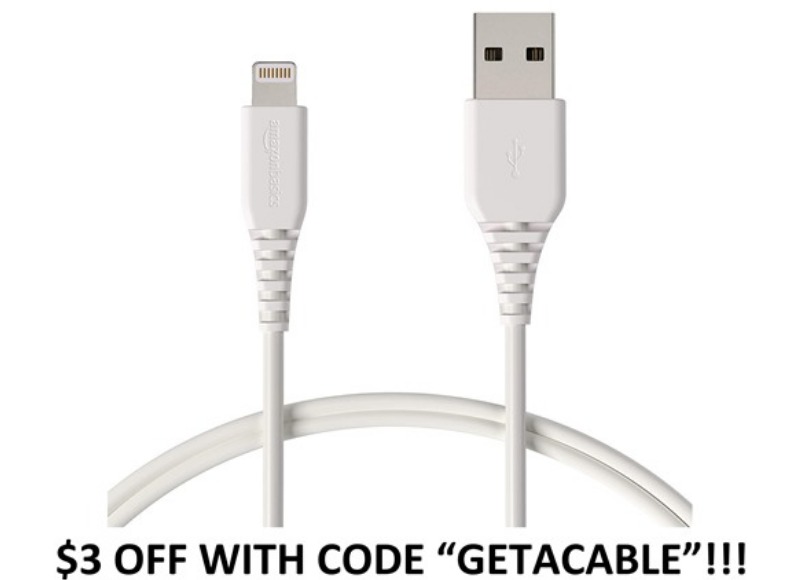 Amazon Basics Lightning Charging Cables MFi Certified Now Just $1.99-$2.99 From Woot; 2 Pack Of ...