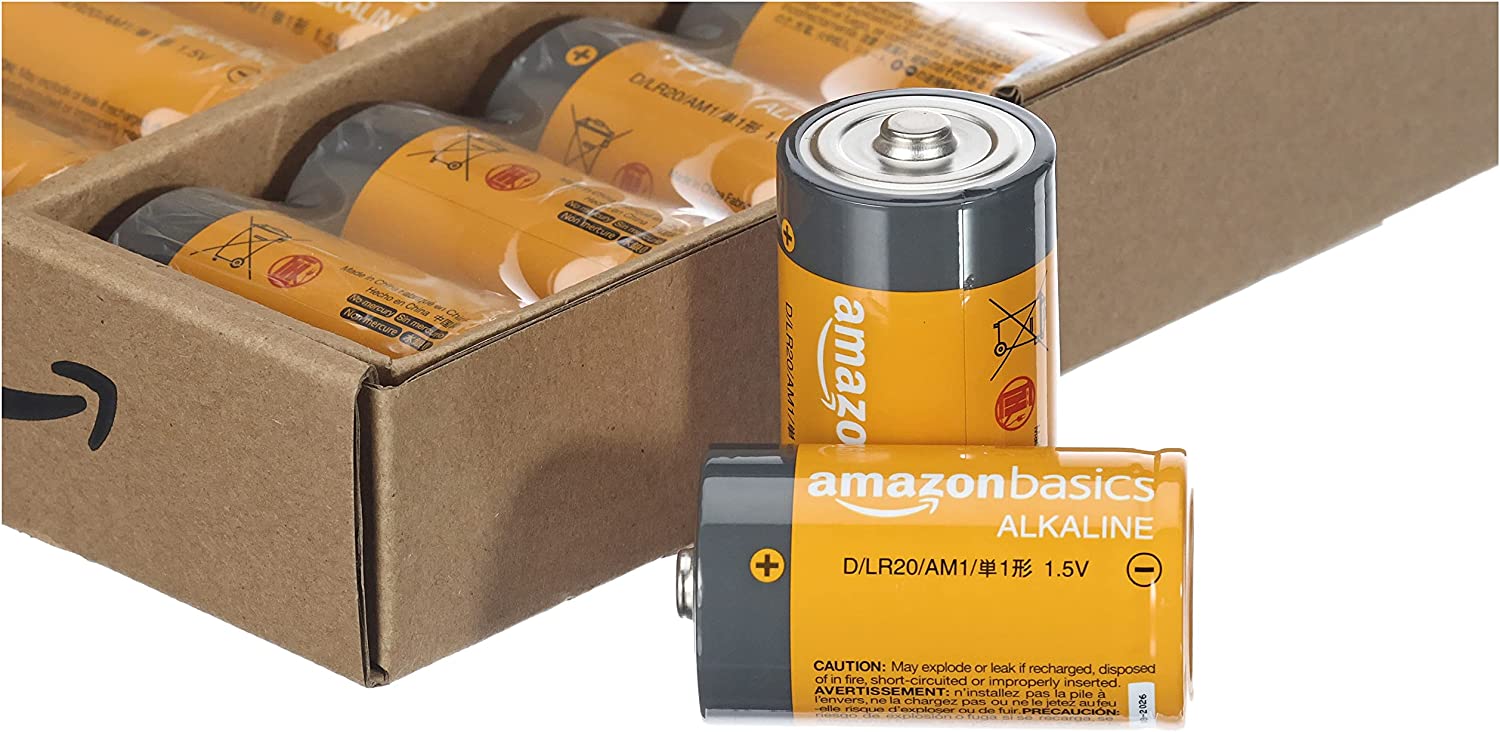 Amazon Basics 12-Pack D Cell Alkaline All-Purpose Batteries For Just $6 ...