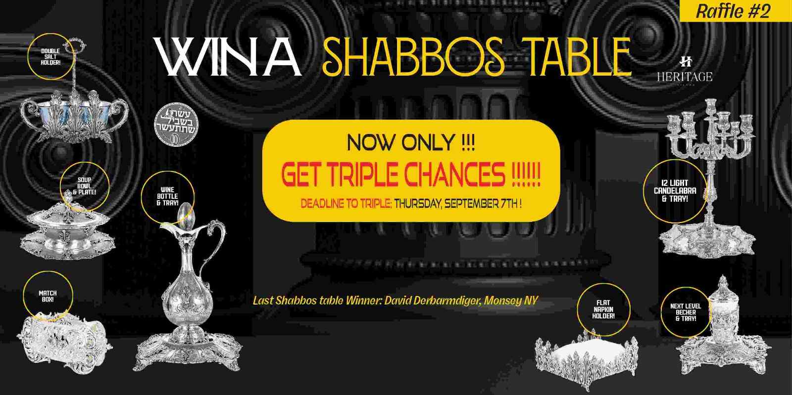 Sponsored: Triple Your Chances To Win A Silver Shabbos Table ...