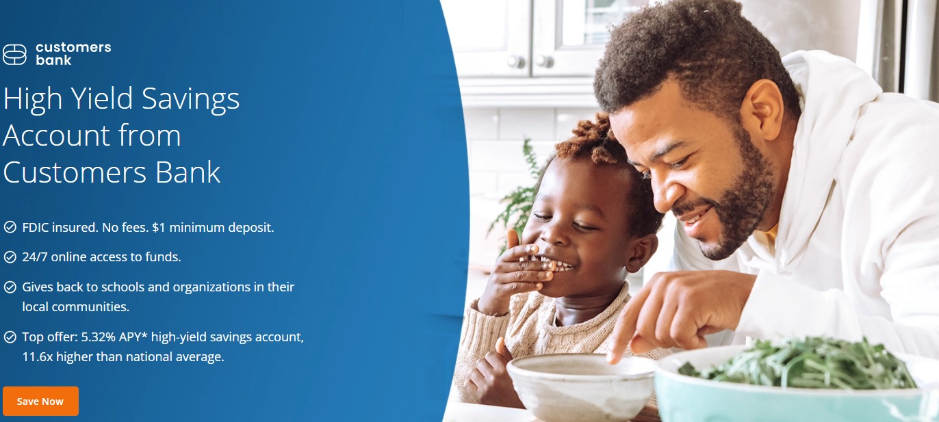 Earn 5.32% APY On A Customers Bank High Yield Savings Account ...