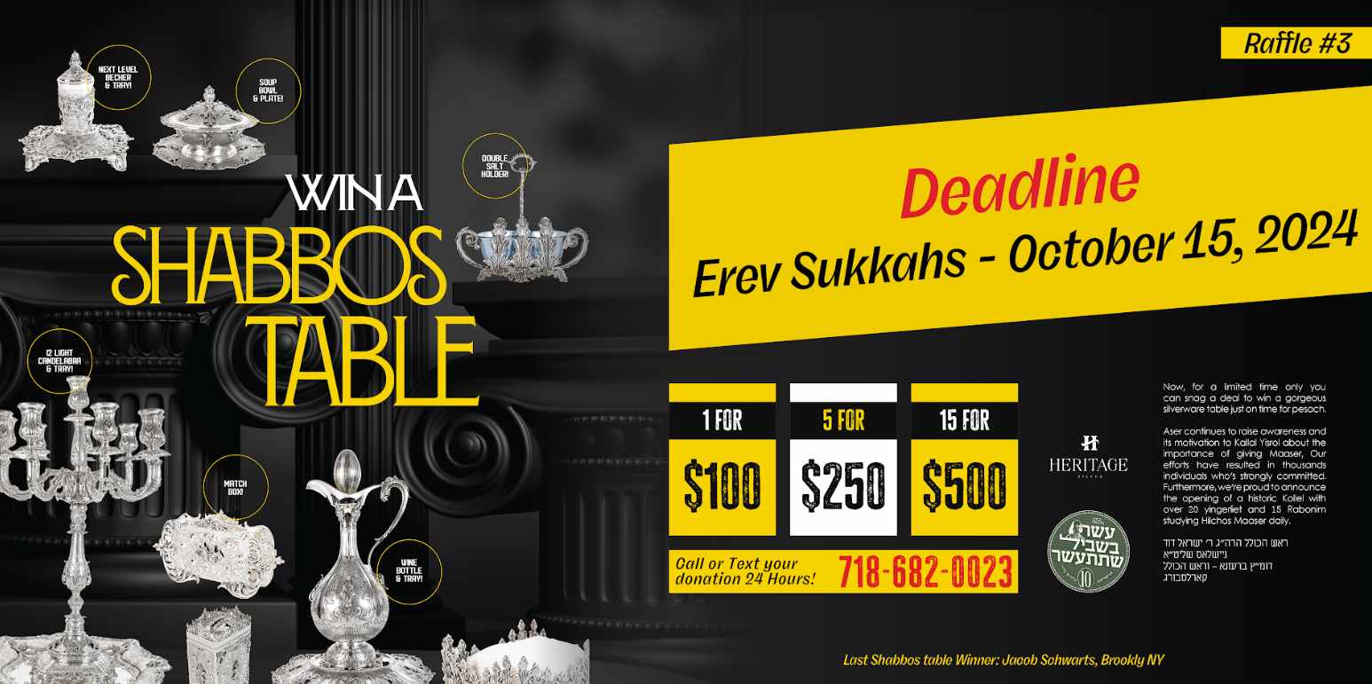 Win A Silver Shabbos Table! Delivered To Your Door For Sukkos ...