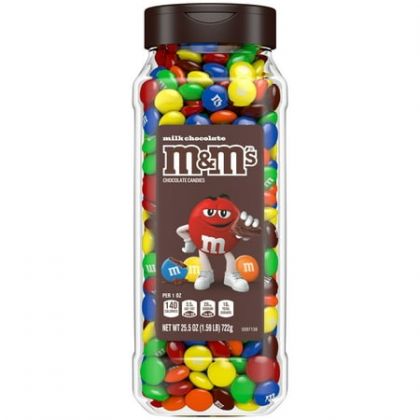 M&M's Milk Chocolate Or Peanut Resealable Bulk 25.5oz. Candy Jars (OU ...