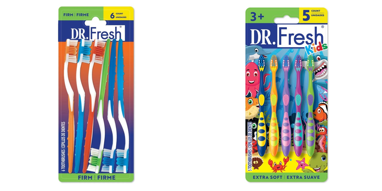 5 Pack Of Dr. Fresh Adult Or Kids Toothbrushes For $1 From Walmart ...