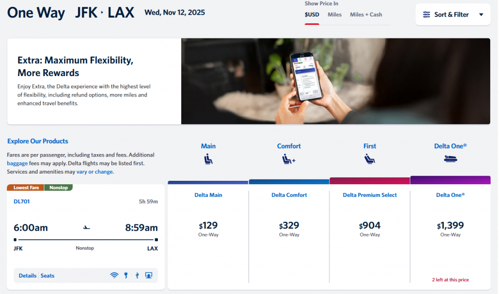 Race To The Bottom: Delta's New Fare Display Hides Non-Basic Pricing ...