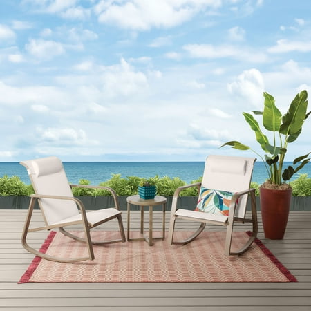 Mainstays Dashwood 3-Piece Steel Outdoor Rocker Chairs Set For $97 ...