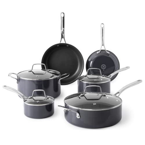 Martha Stewart Lockton Premium Nonstick 10 Piece Enamel Cookware Set ...
