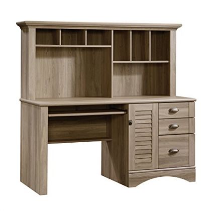 Sauder Harbor View Home Office Computer Desk With Hutch And Keyboard ...