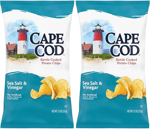2 Pack Of Cape Cod Sea Salt And Vinegar Kettle Potato Chips 7.5oz Bags ...
