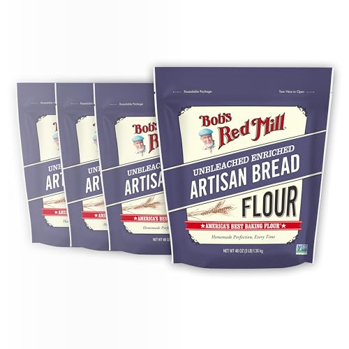 4 Pack Of Bob's Red Mill Artisan Bread Flour 3 Pound Bags For $12.40 ...