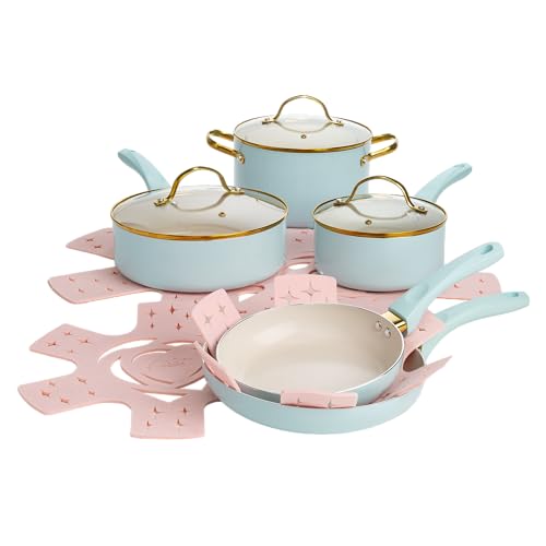 12-Piece Paris Hilton Epic Nonstick Pots And Pans Set For $50 Shipped ...