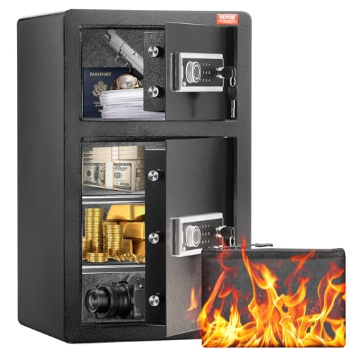 VEVOR Double Doors 4.5 cu.ft Safe Box With Key Lock And Password For ...