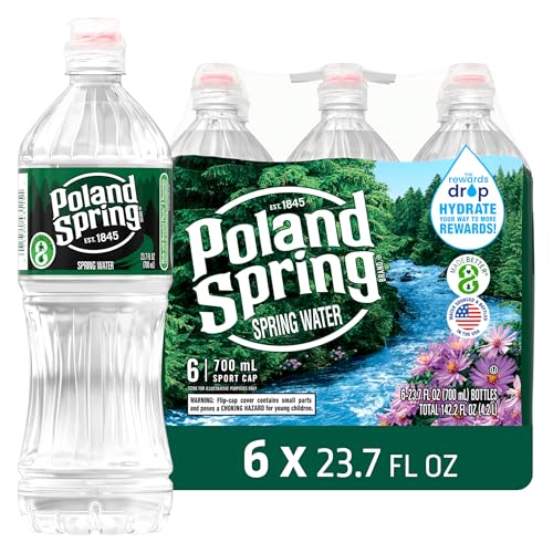 6 Pack Of Poland Spring Sport Flip Cap 23.7oz. Water Bottles For $2.59 ...