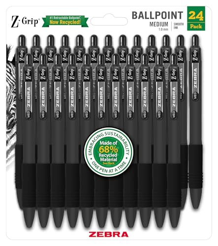 Alive Again: 24 Pack Of Zebra Z-Grip Retractable Ballpoint Pens For $5. ...